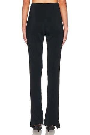 MUGLER Straight Leg Crepe Trousers With Buckled Split Hem