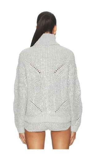 Retrofete Camden Rhinestone Turtleneck Sweater - Grey