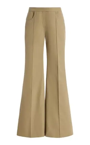 Françoise Carla Flared Cotton Trousers - Neutral