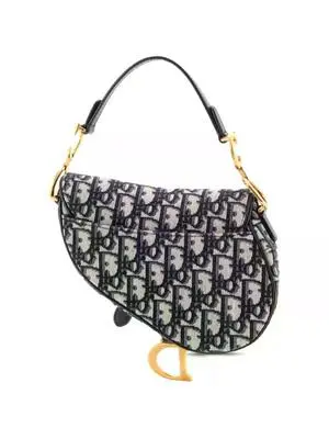 Dior Saddle Oblique Canvas Mini Shoulder Bag - Blue