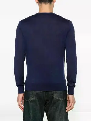 IVORY PARIS Crew Neck Long Sleeve Sweater - Blue