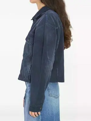 Balenciaga Dark Denim Jacket With Pointed Collar