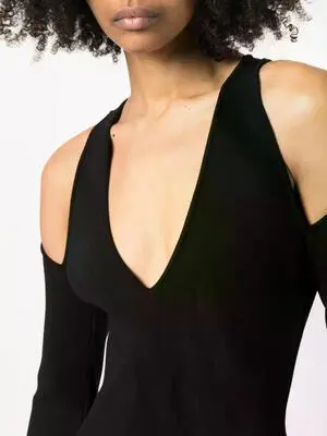 NISSA Cold-shoulder V-neck Mini Dress