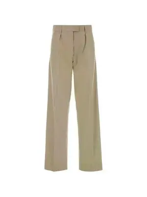 Miu Miu Panama Logo-embroidered Trousers - Neutrals