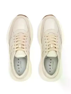 Hogan H696 Suede Sneakers With Platform Sole - Neutrals