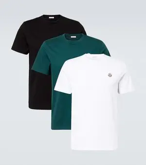 Moncler Set Of 3 Cotton Jersey T-shirts - Multicoloured