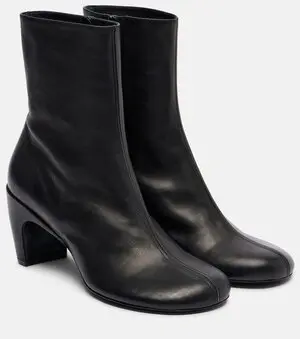 Dries Van Noten Leather Ankle Boots - Black