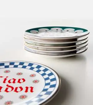 BITOSSI Set Of 6 Porcelain Plates - Multicoloured