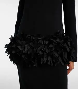 TOTEME Petal Silk-trimmed Maxi Dress - Black