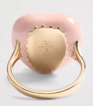 Valentino Garavani Enamel Heart Pendant Ring