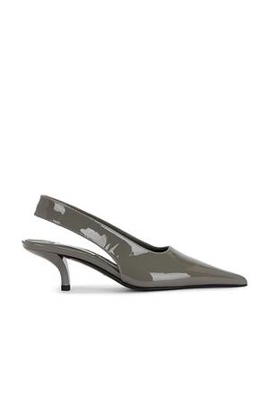 TOTEME Classic Patent Slingbacks - Grey