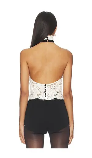 Retrofete Ravenna Lace Halterneck Top