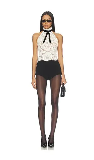 Retrofete Ravenna Lace Halterneck Top