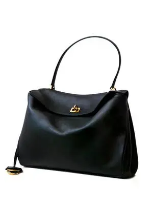 Balenciaga Rodeo Leather Tote Bag - Black
