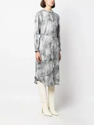 Peserico Abstract Print Midi Dress