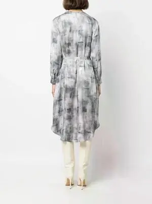 Peserico Abstract Print Midi Dress