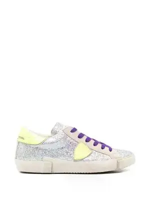 Philippe Model Prsx Glitter Sneakers - Silver