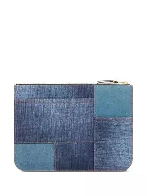 Comme Des Garçons Denim-print Patchwork Wallet