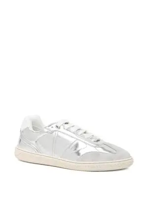 Versace Versace Greca Court Metallic Trainers Silver