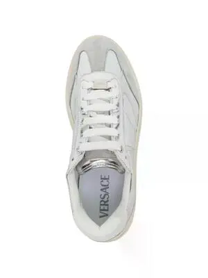 Versace Greca Court Metallic Trainers - Silver