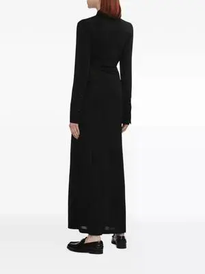 Helmut Lang Twisted Maxi Shirt Dress - Black