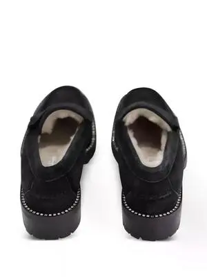JIMMY CHOO Suede Crystal Embellished Loafers