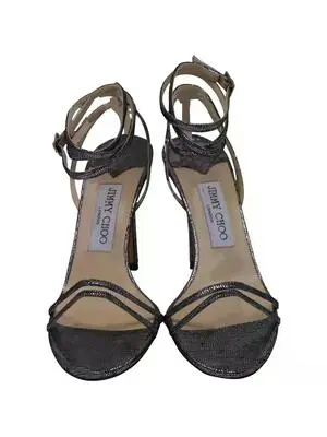 JIMMY CHOO Strappy High Heel Slingback Sandals With Ankle Strap