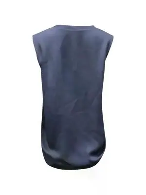 Vince Sleeveless Round Neck Top With Drawstring Detail