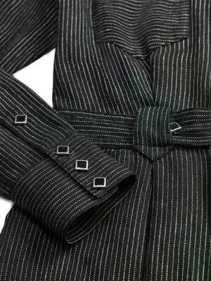 Ralph Lauren Belted Jumpsuit With Pinstripe Pattern