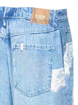 Liu Jo Denim-effect Trousers With Lace Inserts