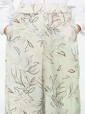Peserico Floral Print Palazzo Trousers
