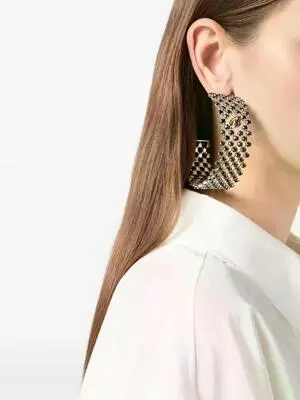 Blumarine Embellished Hoop Earrings - Silver