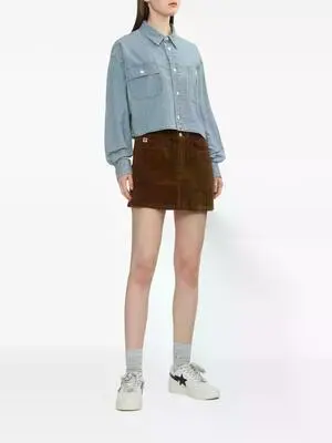 A BATHING APE Corduroy Mini Skirt With Heart Motif - Brown