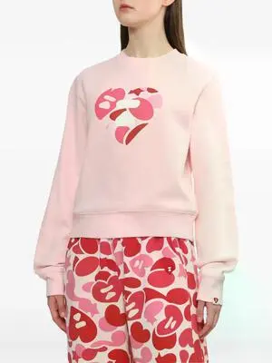 A BATHING APE Heart Print Crewneck Top