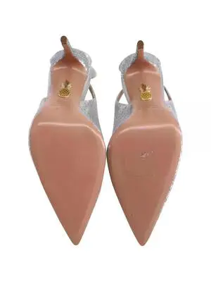 AQUAZZURA Sequined Stiletto Heel Pumps With Bow Detail