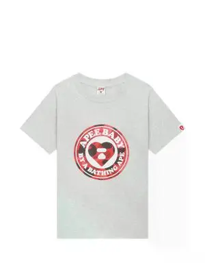 A BATHING APE Camouflage Heart Logo T-shirt