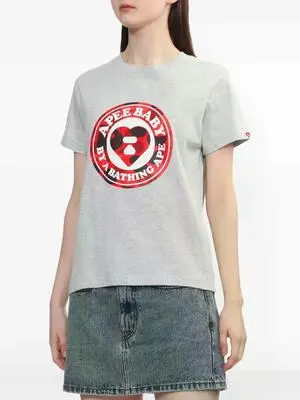 A BATHING APE Camouflage Heart Logo T-shirt
