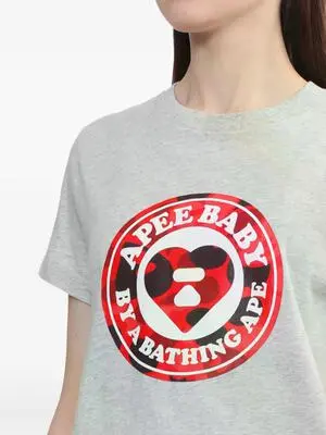 A BATHING APE Camouflage Heart Logo T-shirt