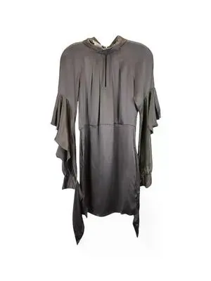 Vanessa Bruno Ruffled Asymmetric-sleeve Mini Dress