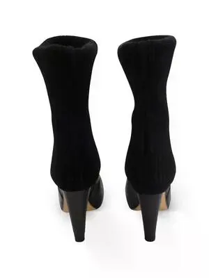 LOEFFLER RANDALL Leather Knitted Mid-calf Boots
