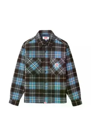 A BATHING APE Check Patch Pocket Shirt Brown