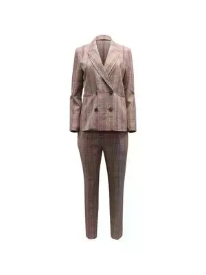 Iris & Ink Plaid Straight-leg Trousers - Neutrals