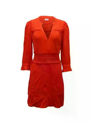 Ba&sh V-neck Ruffle Shirred Mini Dress