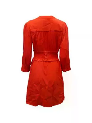 Ba&sh V-neck Ruffle Shirred Mini Dress