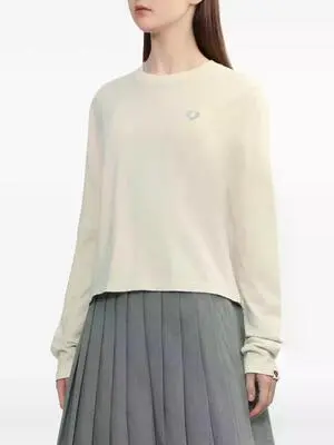 A BATHING APE Heart Patch Cropped Long-sleeve Top