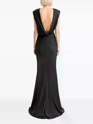 GEMY MAALOUF Draped Cut-out Maxi Dress - Black