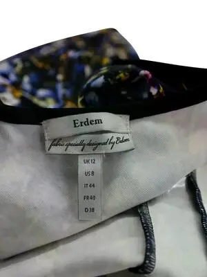 Erdem Vivi Round-neck Floral-print Mini Dress - Black