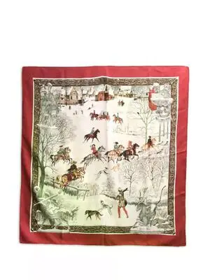 Hermès 1970s L’hiver Silk Scarf - Neutrals