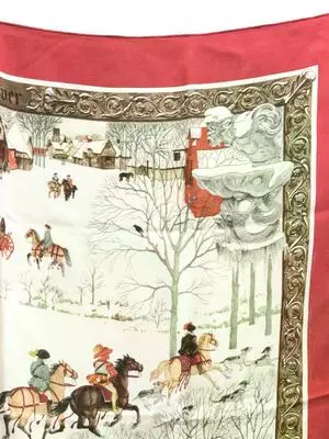 Hermès 1970s L’hiver Silk Scarf - Neutrals