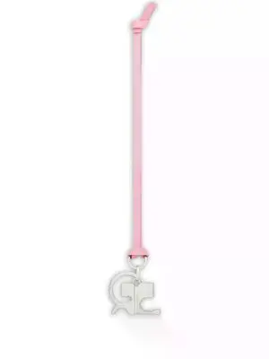 COURREGES Courrèges Leather Logo Keyring Pink